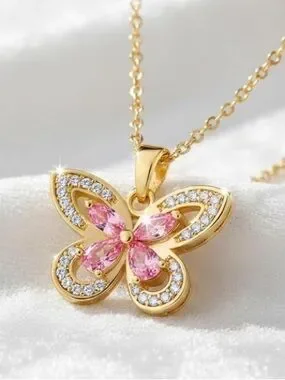 Anthropologie | Jewelry | Anthropologie Gold Butterfly Necklace With ...